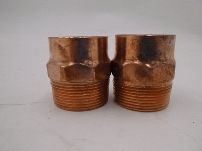 2 Pack Nibco 1-1/2"C x 1-1/2" Male NPT Copper Adapter 604 | eBay