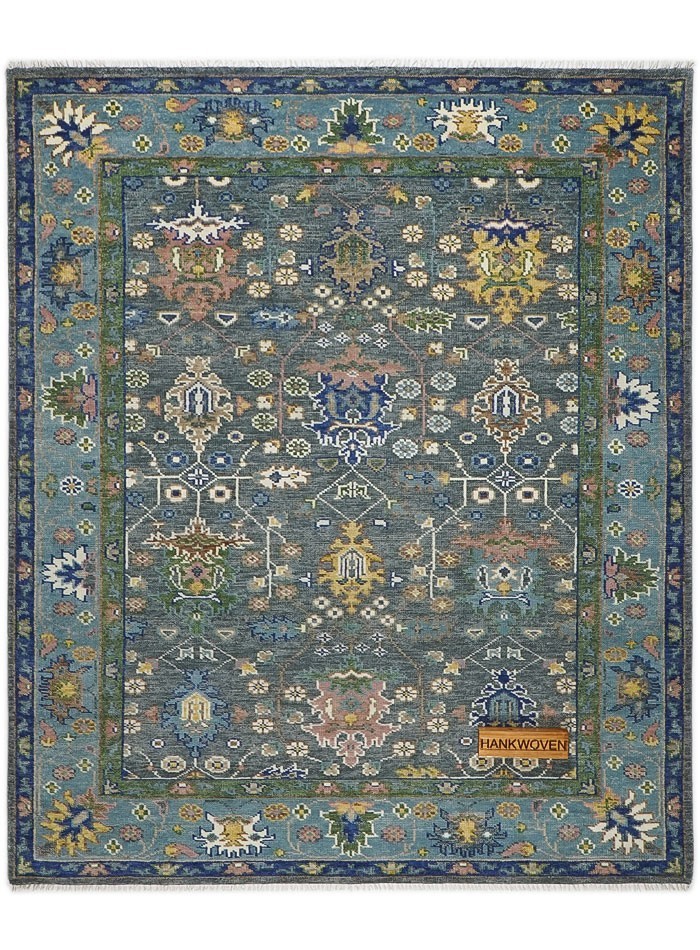 Hank Woven Regal Livid Gray Turkish Oushak Soft Wool Living Room Area ...