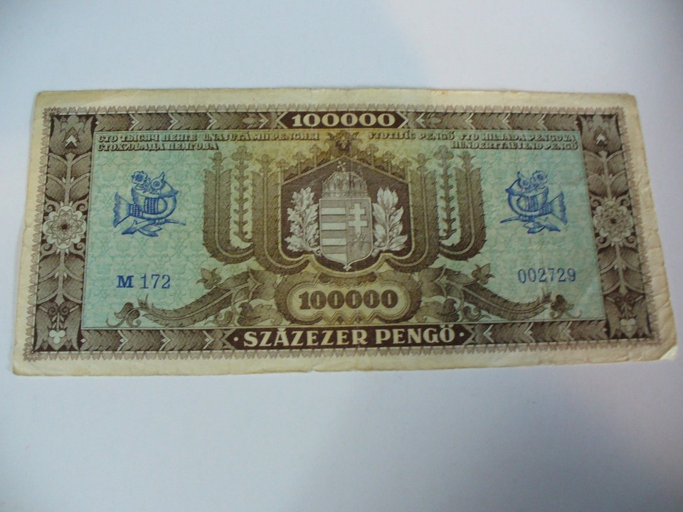 1945 Hungary 100000 Pengo Note - Cir - World Paper Money | eBay