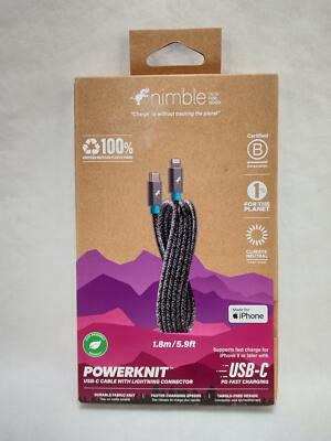 Nimble 6' PowerKnit Apple LTG to USB-C Cable - Gray | eBay