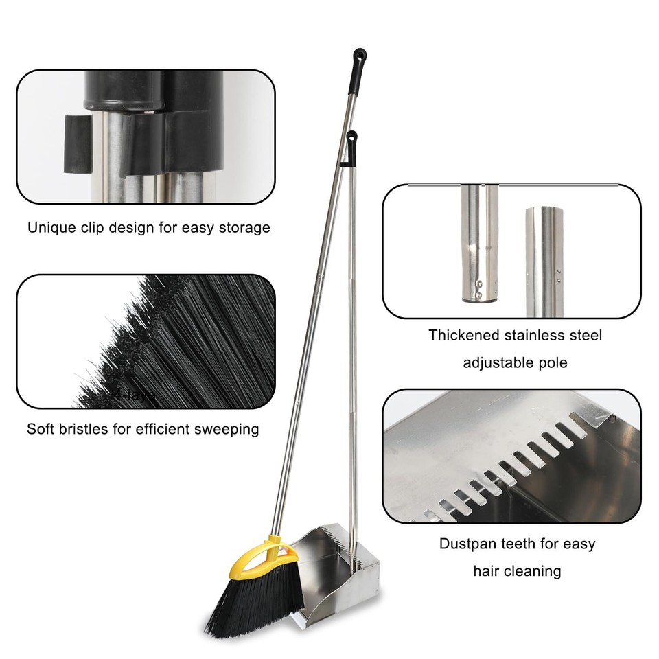 Broom And Dustpan Set For Homesoft Bristles Broom And Dustpan ...