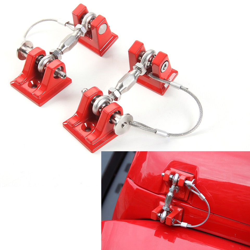 Red Exterior Hood Latch Locking Catch Buckle Cover Kit for Jeep ...