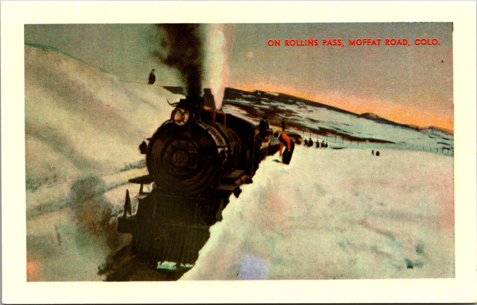 Postcard Moffat Road at Corona Summit of Rollins Pass Chrome reprint ...