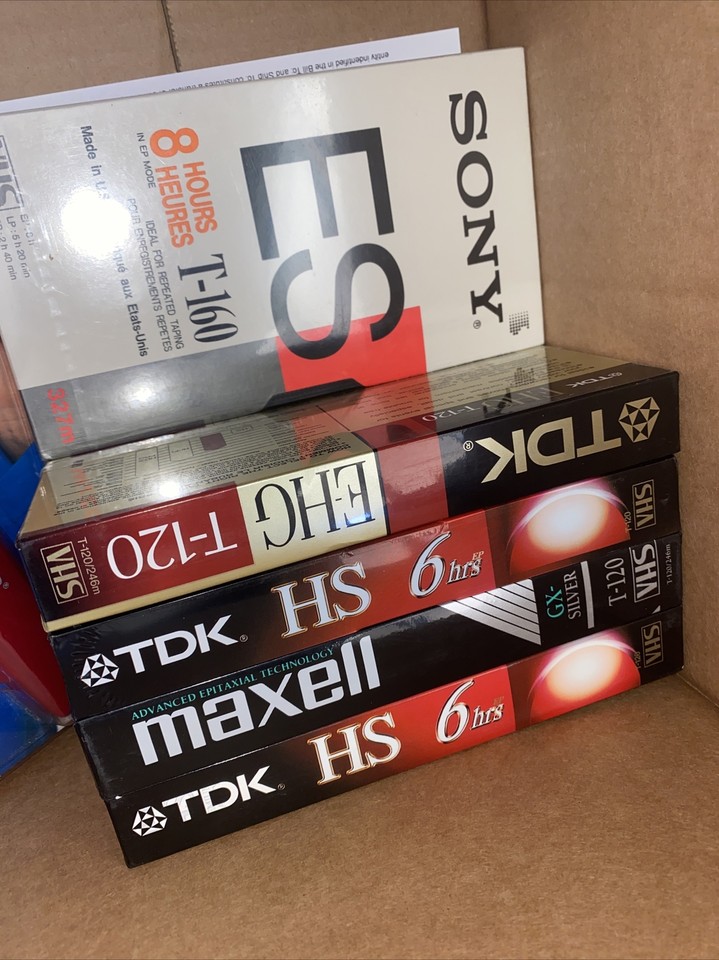 VHS Lot Of 5 Blank Video Tapes SEALED Recordable TDK New Sealed Sony | eBay