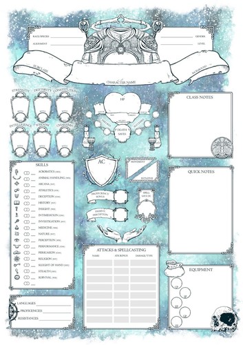 10-Pack DnD 5e Custom Cleric Class Character Sheet Dungeons & Dragons ...