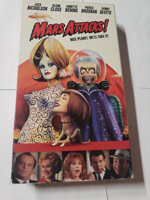 Mars Attacks (VHS, 1996) Jack Nicholson, Pierce Brosnan, Tim Burton, Ex Rental 85391448037| eBay