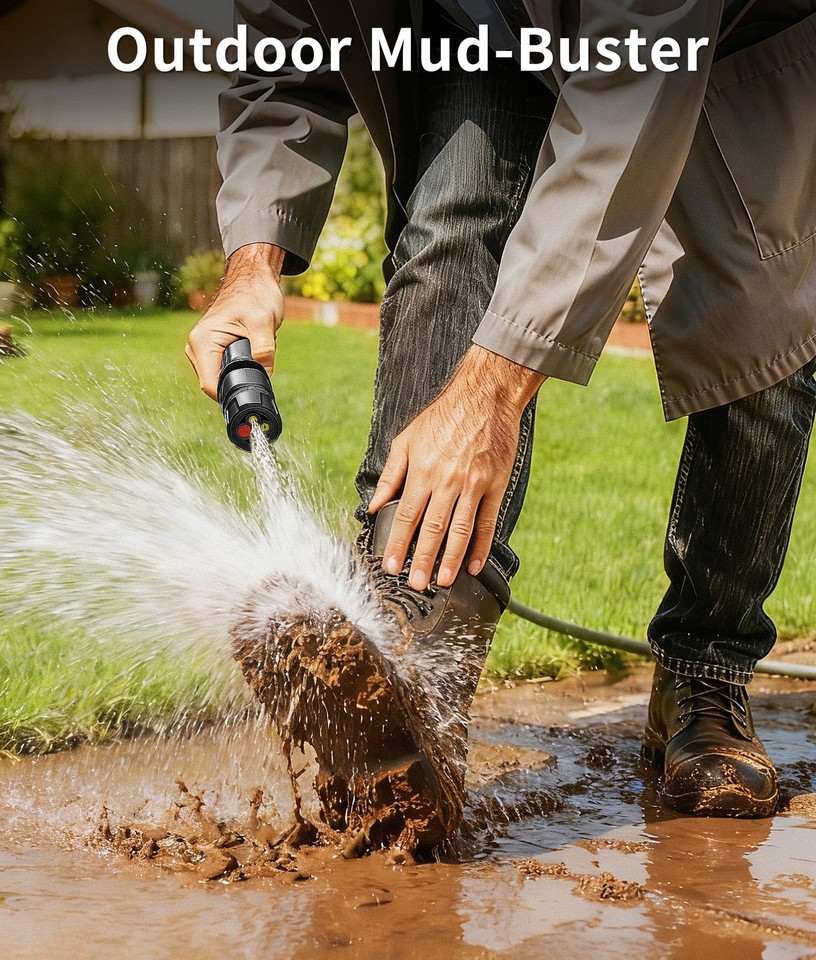 Portable Pressure Washer Cordless w/3.2Gal Tank, 4-in-1 Nozzles, 6.56FT ...