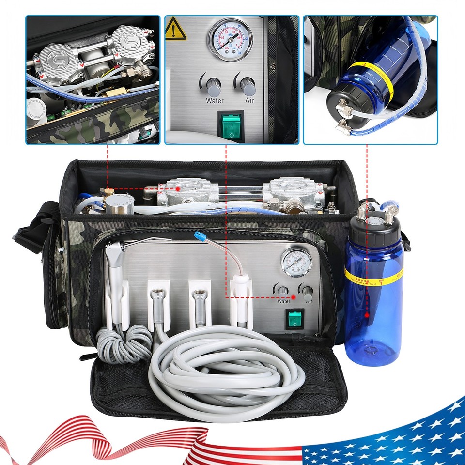 Portable Dental Delivery Unit Bag Mobile Air Compressor Suction System ...