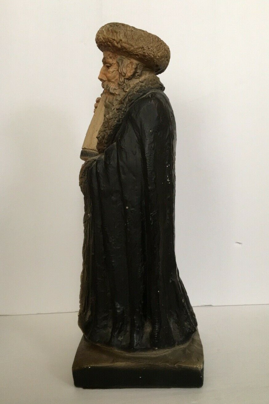 VINTAGE SIGNED ESCO 1970 HASIDIC RABBI TORAH JUDAICA CHALK CHALKWARE ...