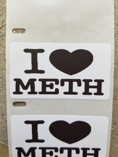 I LOVE METH gag Stickers 25-500 Pack gag sticker anti drugs joke decal ...