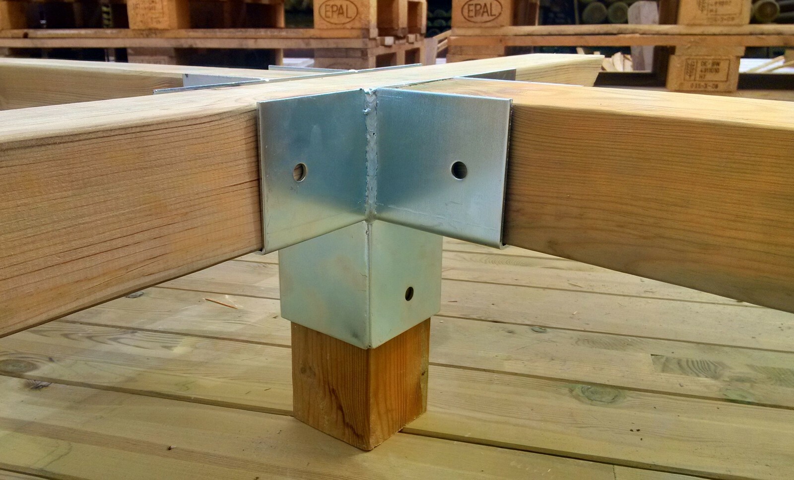 Holzverbinder 5-Wege aus Stahl verzinkt Pfostenverbinder für Pfosten ...