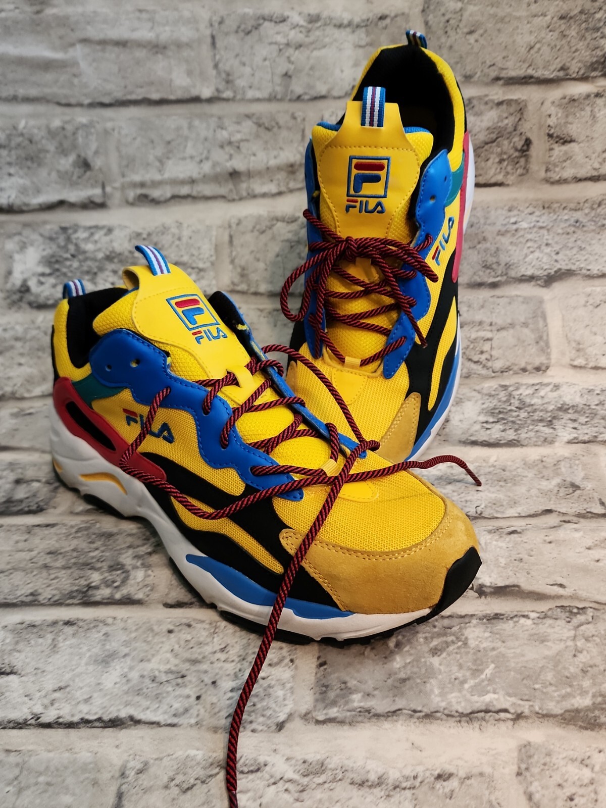 RETRO LOOK MENS FILA RAY TRACER LE YELLOW BLUE RED RU… - Gem