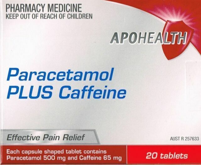 APOHEALTH 20 Tablets Paracetamol PLUS Caffeine for Pain Relief for sale ...