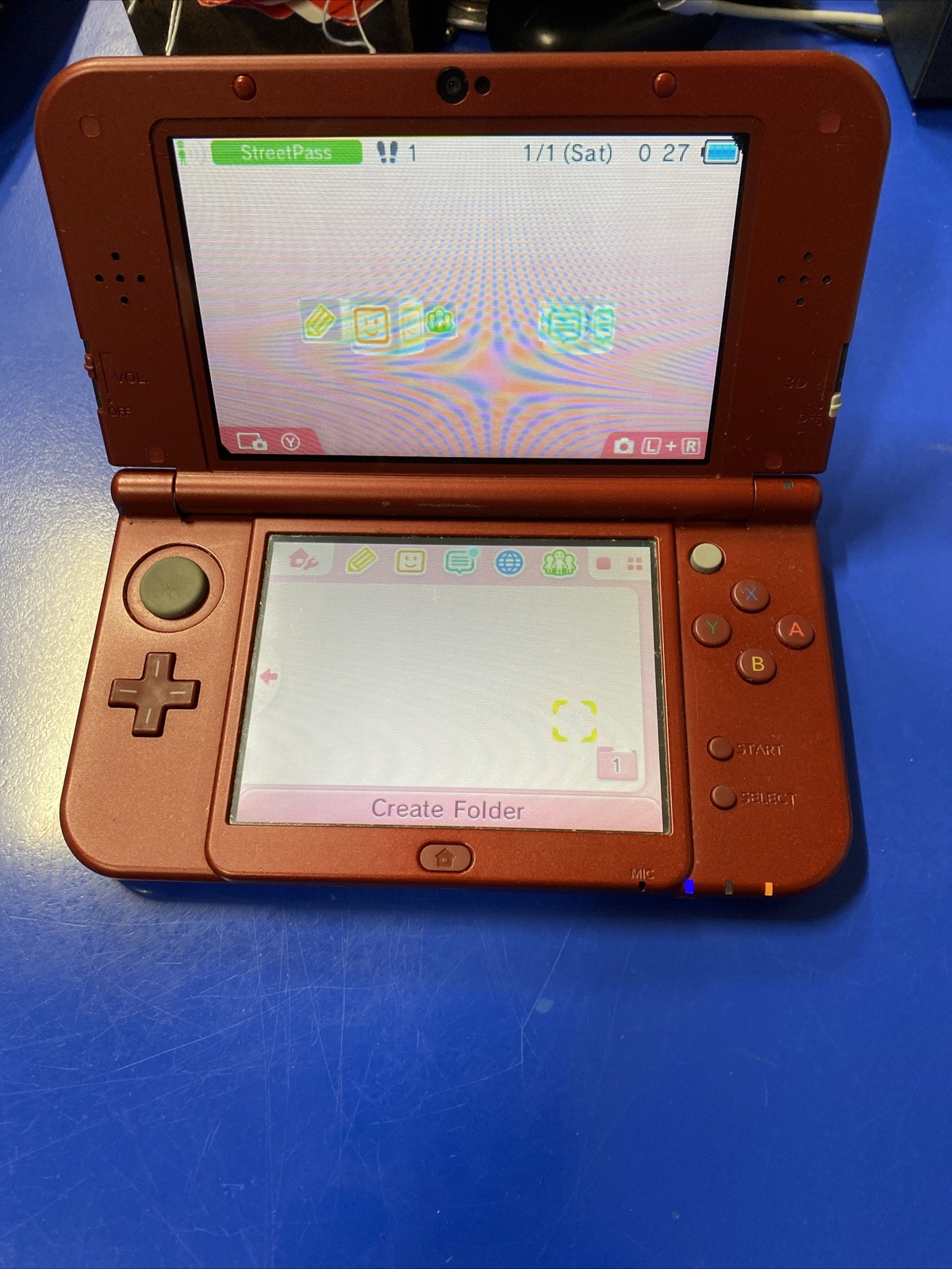 New Nintendo 3DS XL Model No RED-001 Folding Portable Handheld Console ...