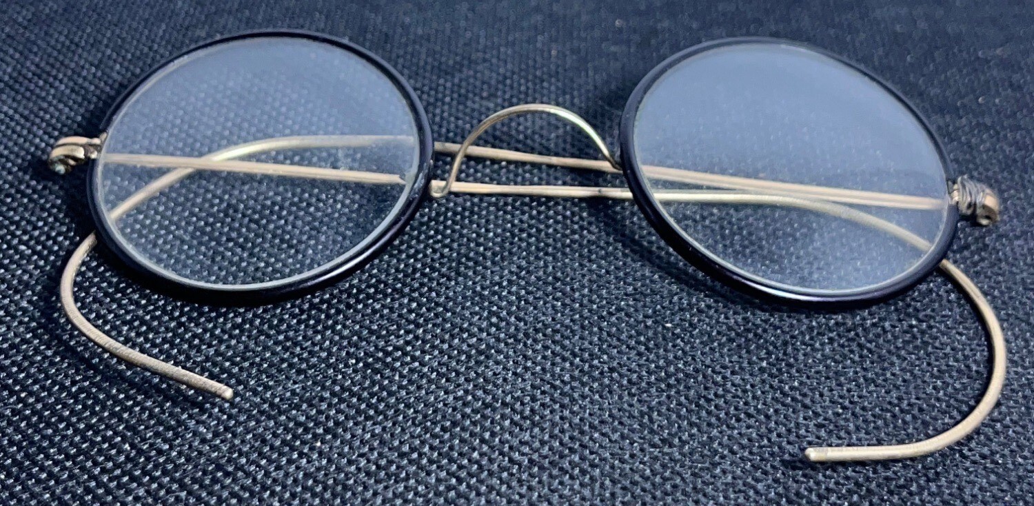 Antique Round Eye Glasses Gold Wire Frames 12K Gold F… - Gem