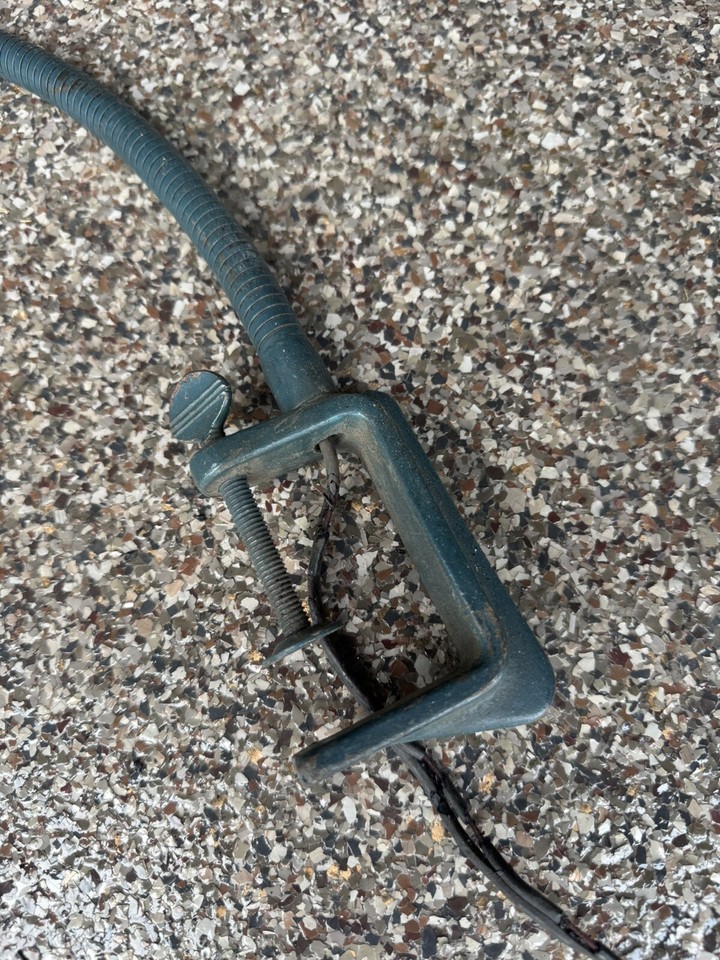 Vintage Industrial Articulating Gooseneck Lamp Light Clamp On Drafting ...