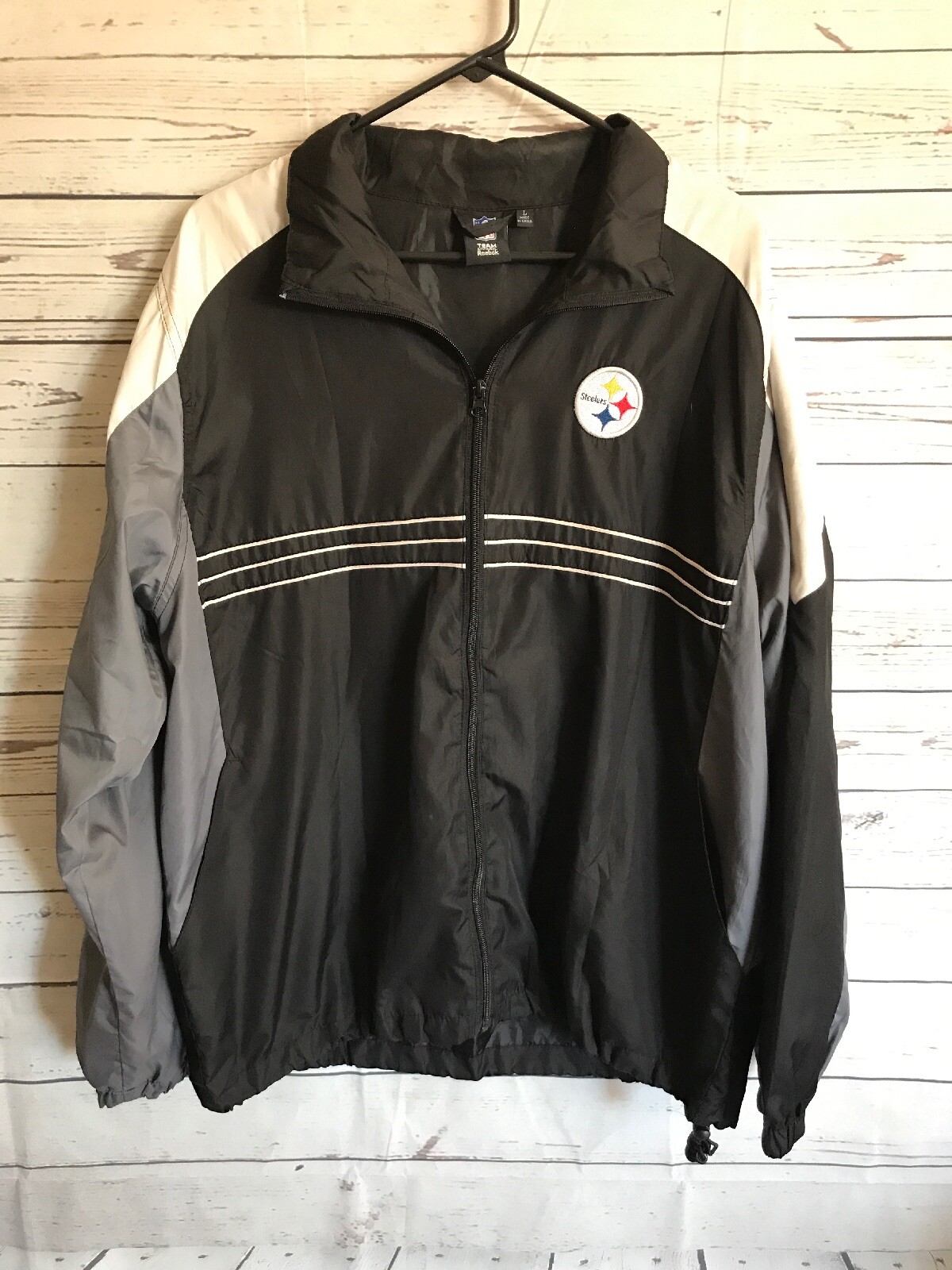 Pittsburgh Steelers NFL Team Apparel Zip Up Windbreaker Jacket Coat ...