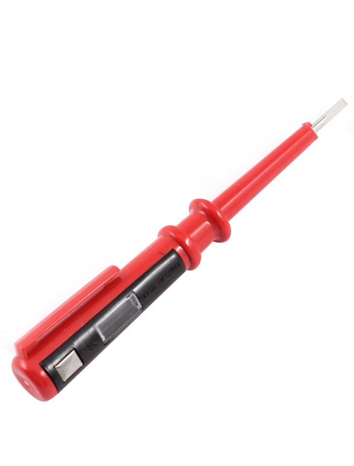 AC100-500V 10A Voltage Test Electroprobe 3mm Slotted Screwdriver Red ...