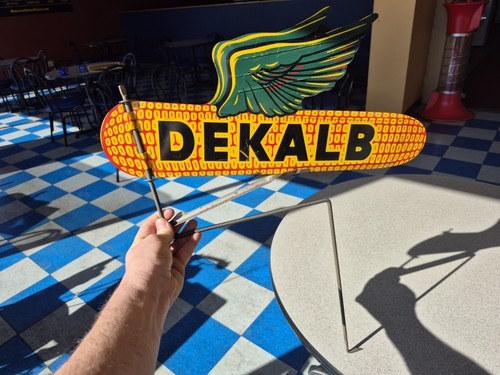 Vtg c. 1950s DEKALB Corn Seed Tin Flying Ear Weathervane Double Sided ...
