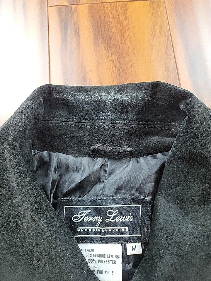 Vintage Terry Lewis Classic Luxuries Black Genuine Suede Leather Jacket ...