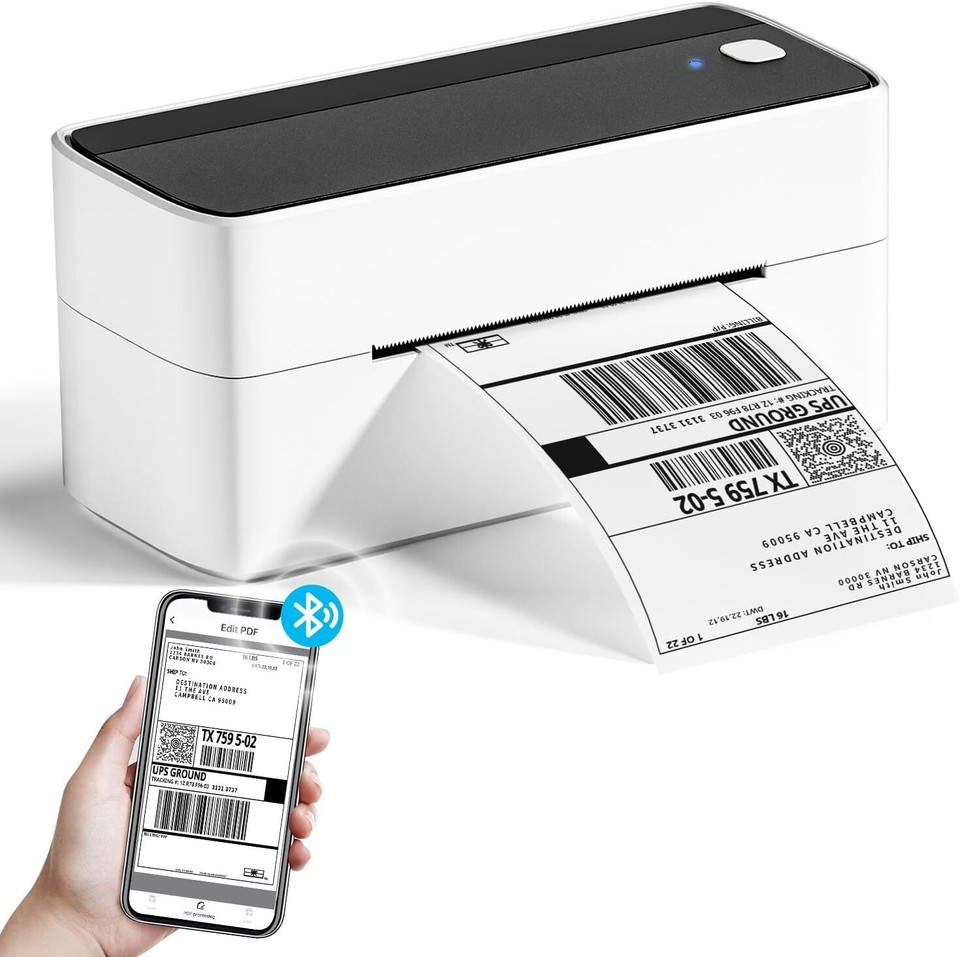 Bluetooth Thermal Shipping Label Printer Wireless 4x6 Support Phones ...