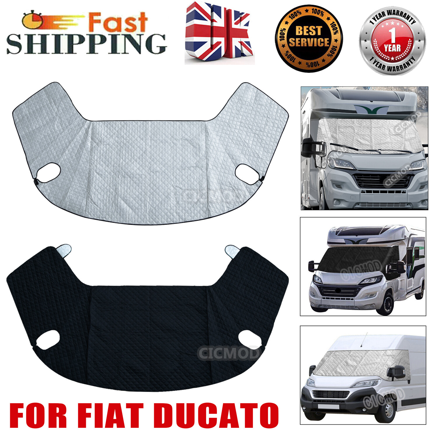 Windscreen Screen Cover Thermal Window Wrap Black Out Blinds For Fiat ...