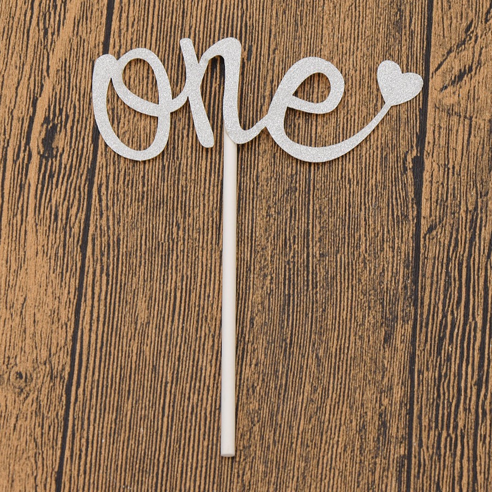 5X One Letter Cake Topper for Baby Girl Boy 1st Birthday Glitter Silver ...