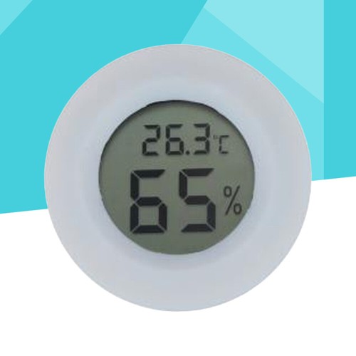 LCD Round Shape Mini Humidity Temperature Meter Hygrometer Room Indoor ...
