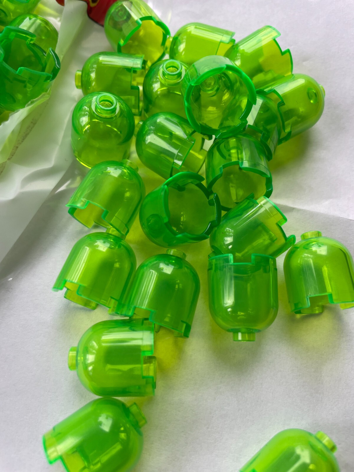 LEGO-NEW#30151b-TRANS BRIGHT GREEN-BRICK ROUND -2 X 2 X 1 2/3 DOME TOP ...