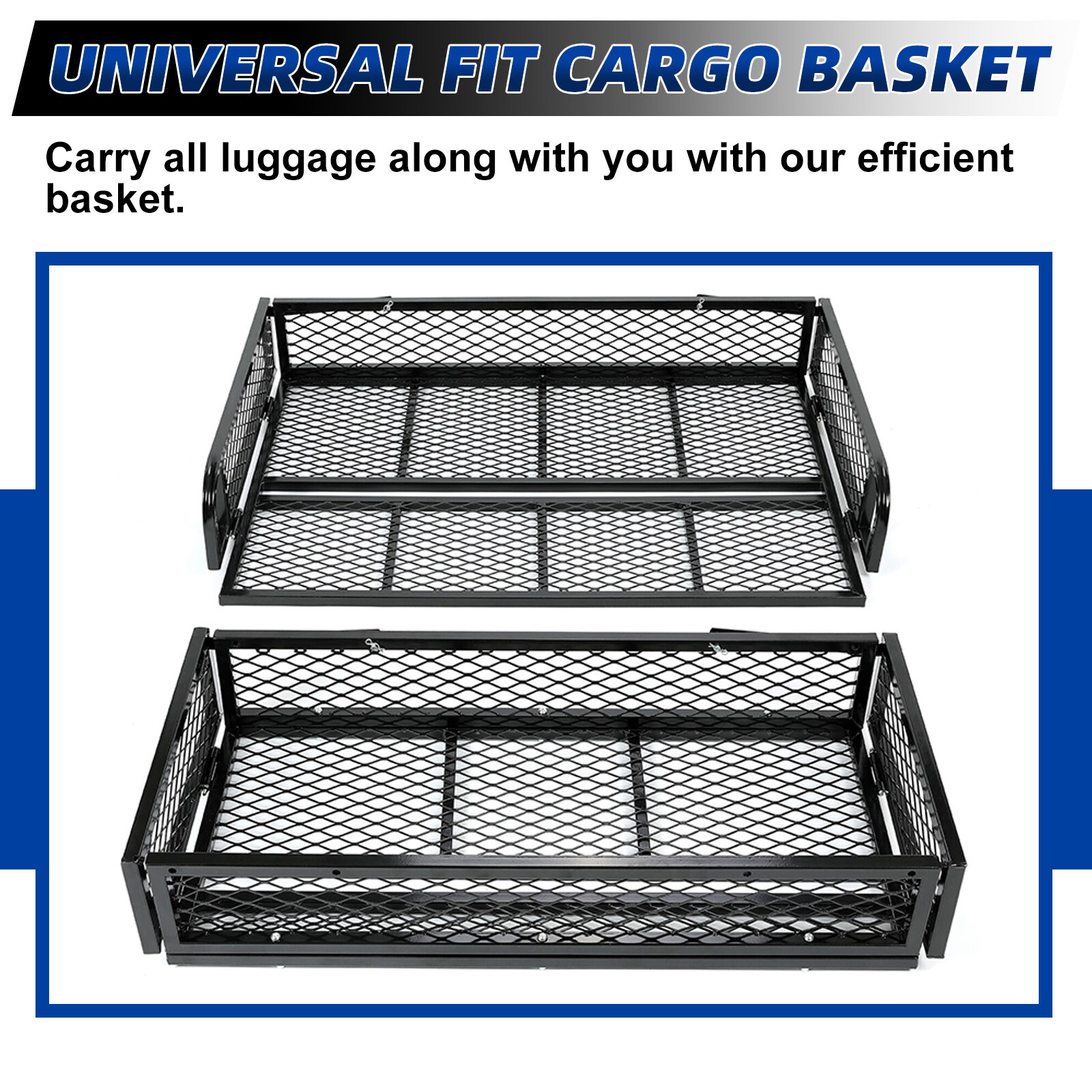 Universal ATV Front & Rear Cargo Basket Set Luggage Carrier Hauler ...