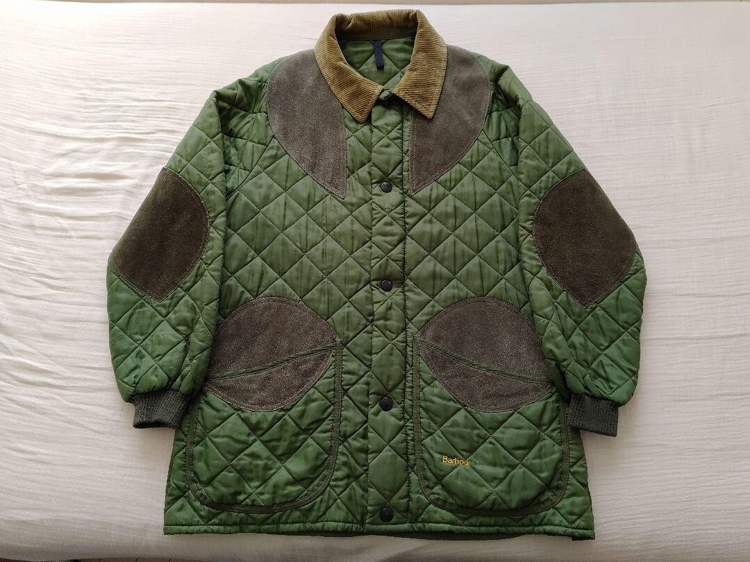Barbour Quilted Jacket menss Green 90's made in Engla… - Gem