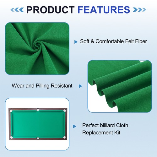 8ft Billiard Cloth Pool Table Felt Replacement Kit, Green | eBay