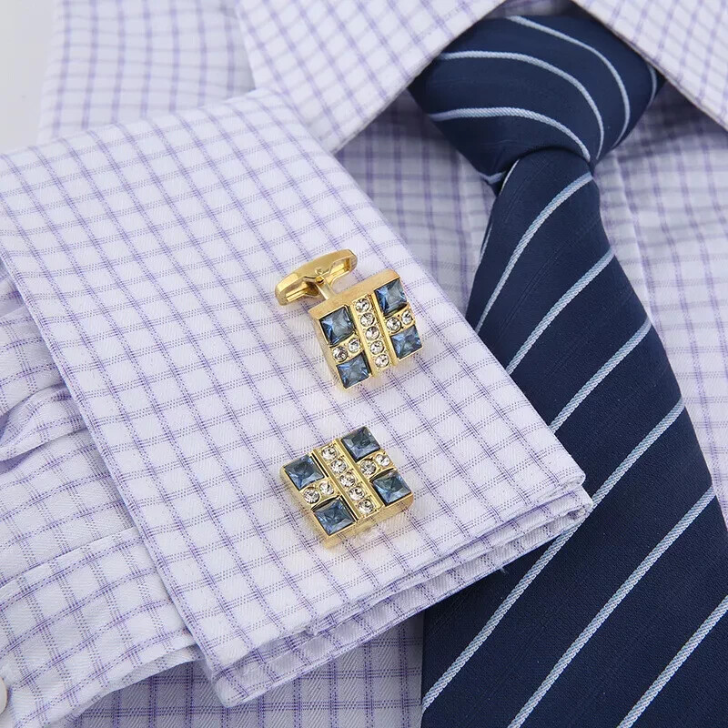 Vintage Men Cufflinks Jewelry Rhinestone Classic Cuff Link 1 Pair of ...