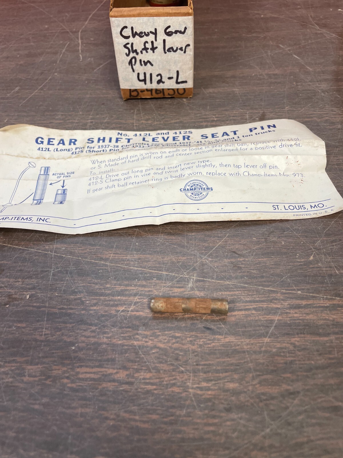 1937 1938 CHEVY CAR 1937-1941 TRUCK GEAR SHIFTER LEVER PIN 623 | eBay