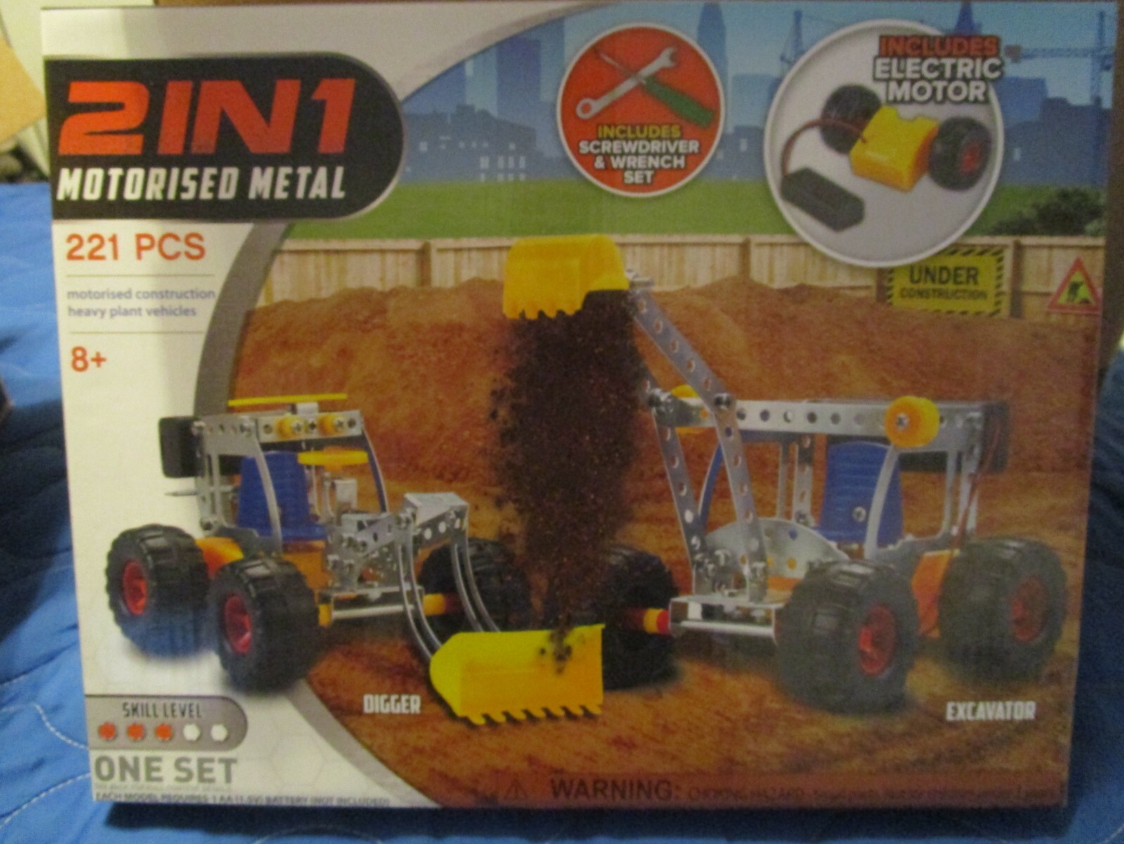 Metal Tech 2 in 1 Motorized Construction Set 221 Pcs Metal Digger and ...