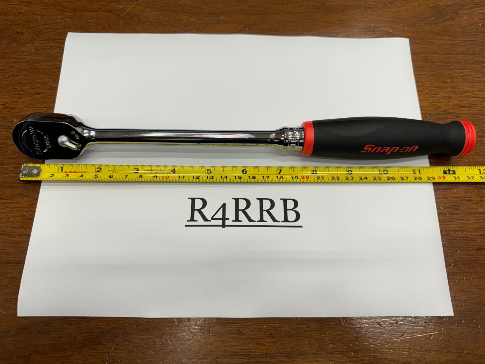 Snap-on Tools USA NEW 3/8" Drive RED Soft Grip LONG Fixed Head Ratchet ...