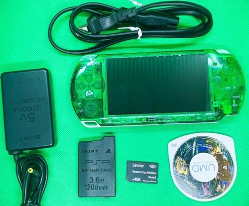 Sony PSP-3000 Playstation Portable Handheld Console Clear Green ...