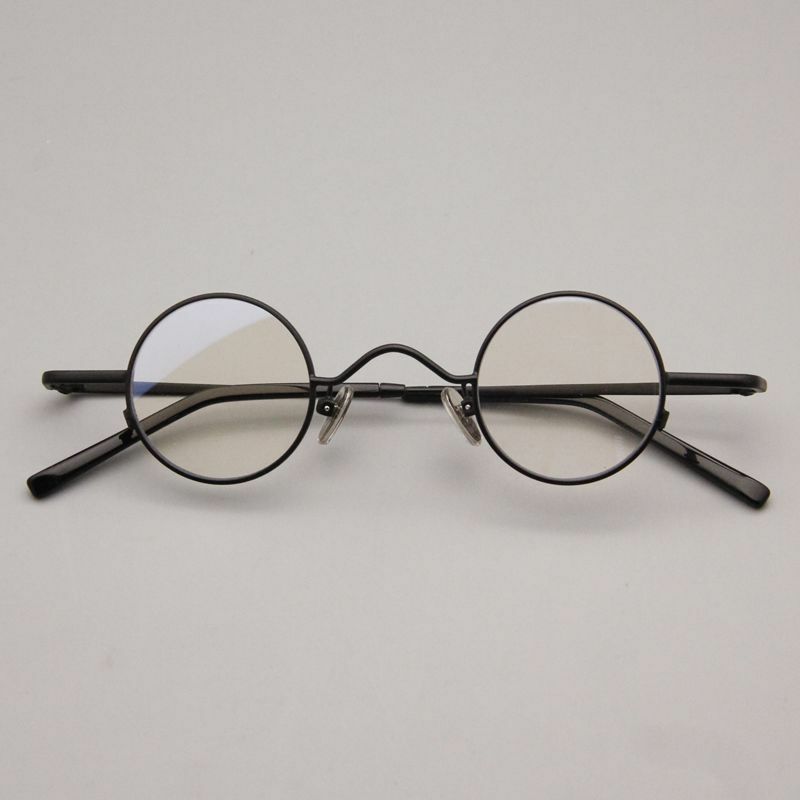 Vintage Small Round RX Glasses Retro Metal Full rim Eyeglass Frames 34 ...