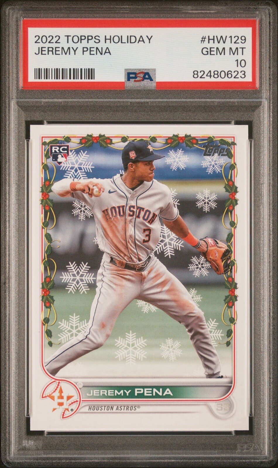 2022 Topps Holiday - Variation Candy Cane Sleeve #HW129 Jeremy Pena (RC ...