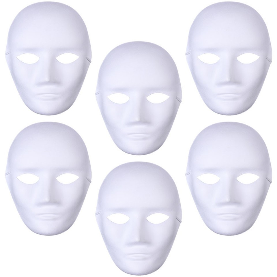 6 Pcs Blank Mask for Cosplay Party Decorative Masks Masquerade Diy ...