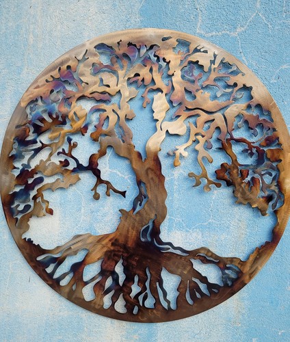 Large 36-Inch Tree of Life Metal Wall Art – Laser-Cut Decorative Piece ...