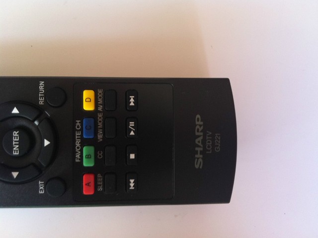 Sharp GJ221 LCD TV Remote Part # 9JY640147040000 LC-32D59U LC-42D69U ...