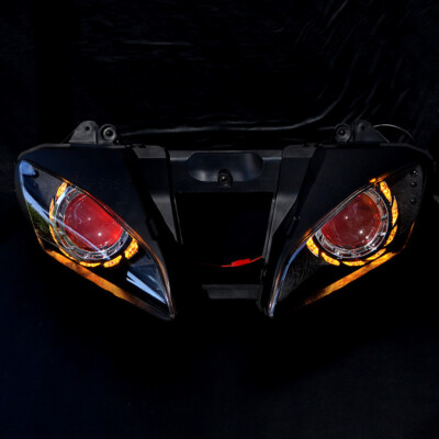 Red demon amber angel eye halo headlight assembly for yamaha YZF R6 ...