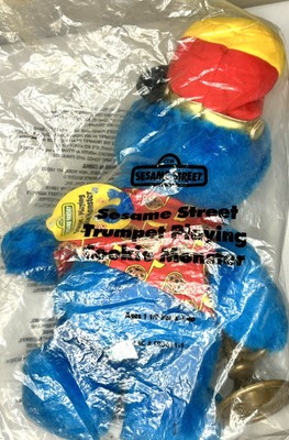 1999 Sesame Street Plush Trumpet Playing Cookie Monster Tyco Sealed In ...