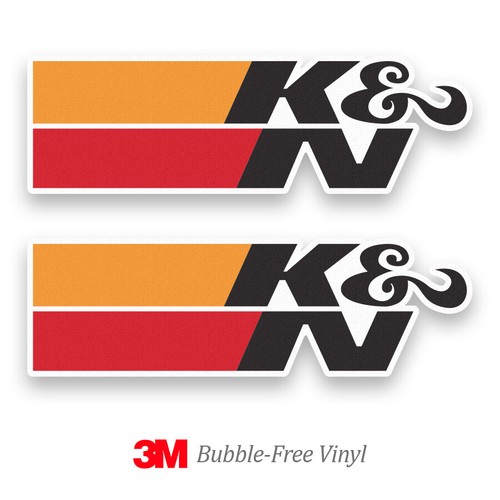 (2) K&N FILTERS Sticker Vinyl Decal Sponsor Logo Air Filter Intake Auto ...