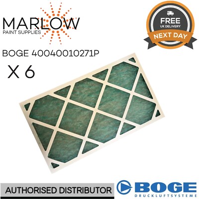 BOGE 40040010271P CABINET FILTERS BOX OF 6 - FITS Boge C15, C15D, C16 ...