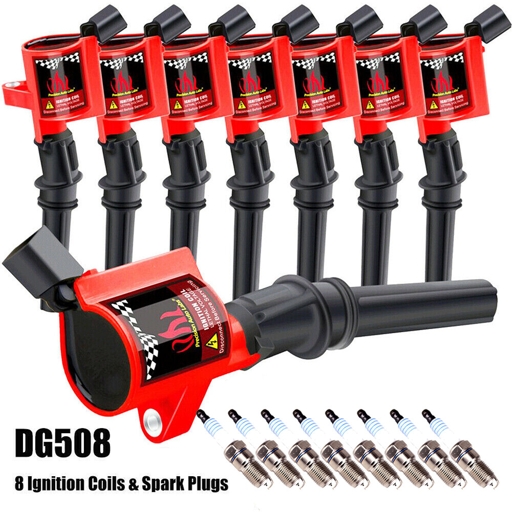 8 Ignition Coils DG508＆8 Spark Plug For 2003-2009 Ford E-250 4.6LV8 ...