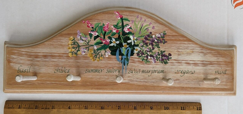 Hand Painted Solid Wood Key Holder, Wildflowers Herbs, Deborah E Goebel ...