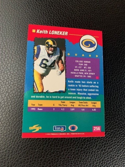 Keith Loneker 1994 Score SP RC Rookie Card - His Only NFL Card - RIP ...