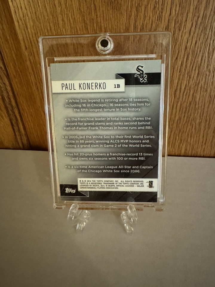 2014 Topps Paul Konerko Chicago White Sox Relic SP Patch Pinstripe | eBay